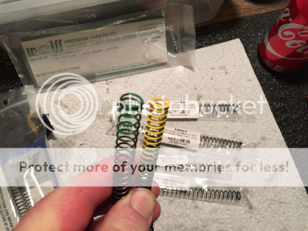 Different colors on recoil springs equal what weights? | 1911Forum